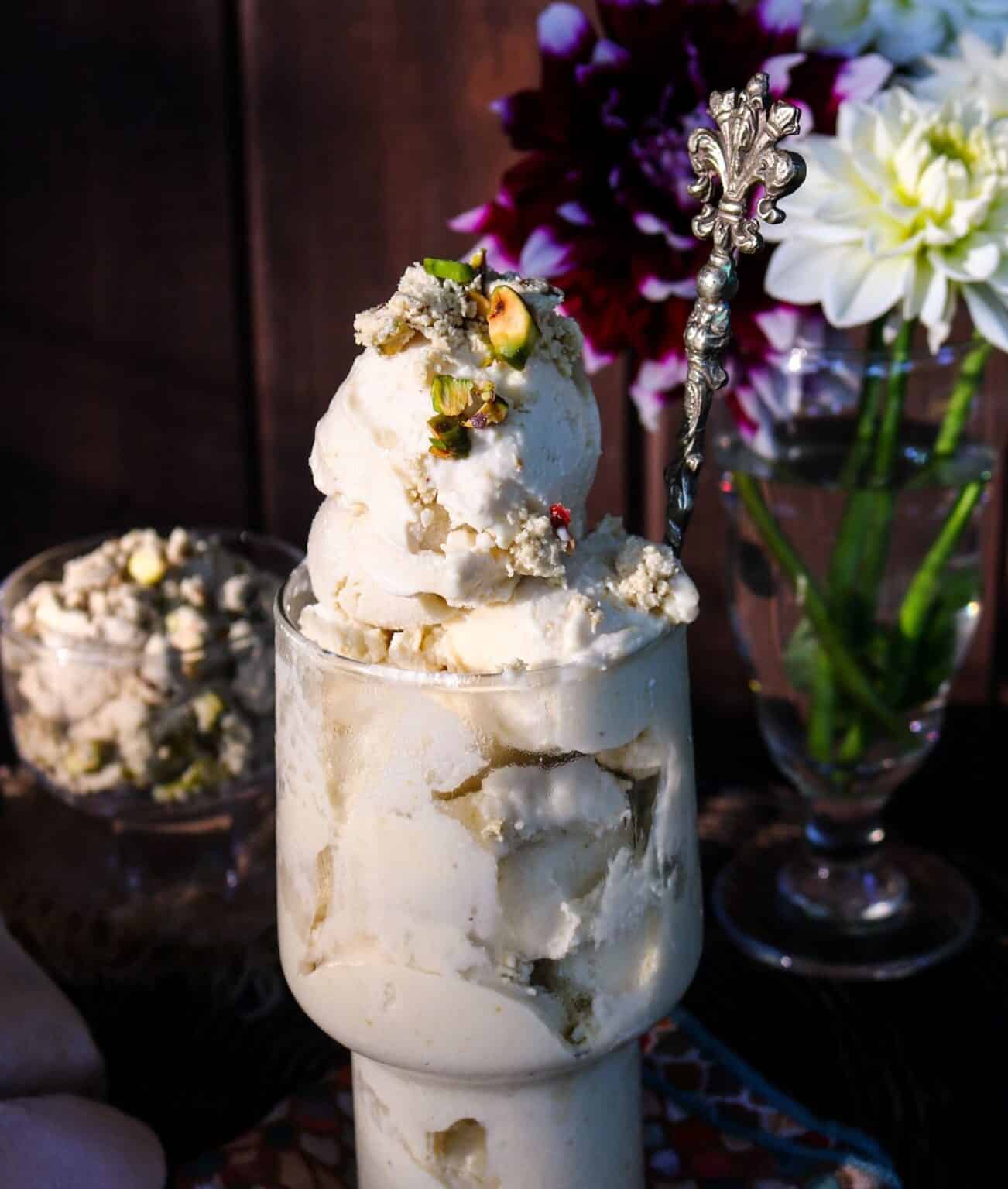 Halva Ice Cream (With Rose Water)