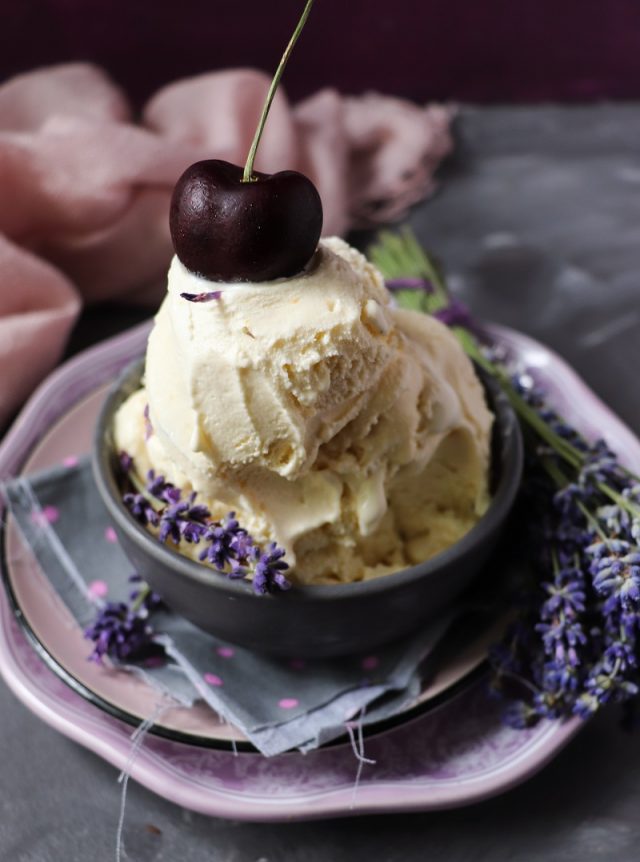 Lavender Ice Cream with Honey