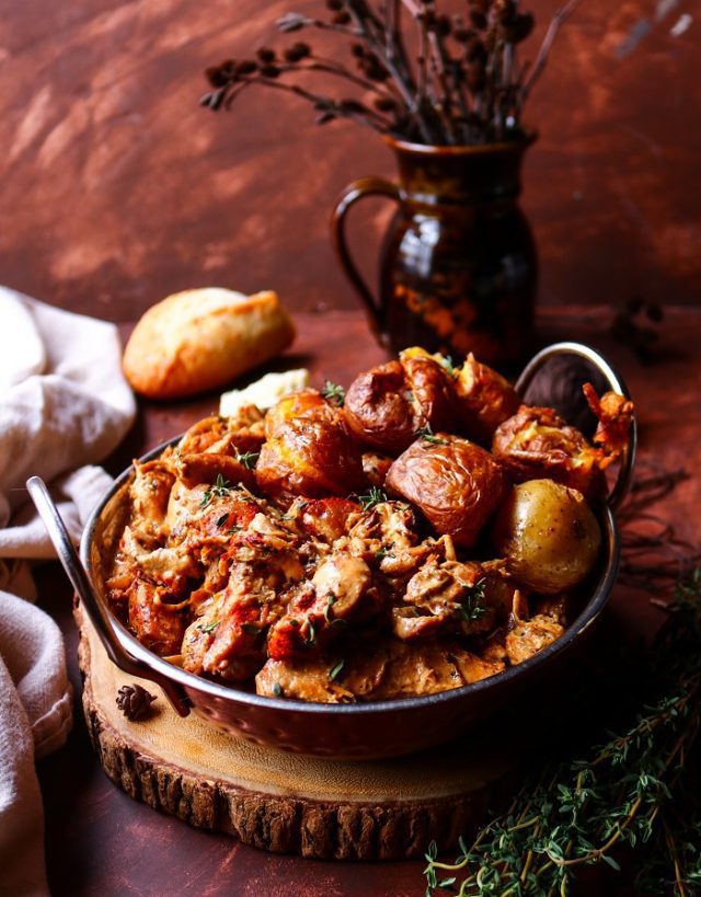 Porcini Mushroom Chicken Skillet with Creamy Sauce