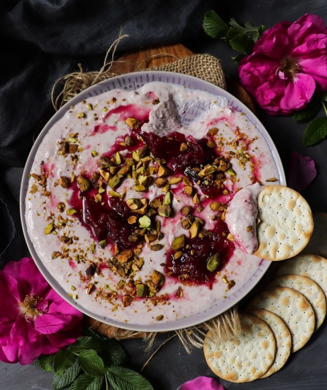 Rose Jam Goat Cheese (With Rose Petal Jam)