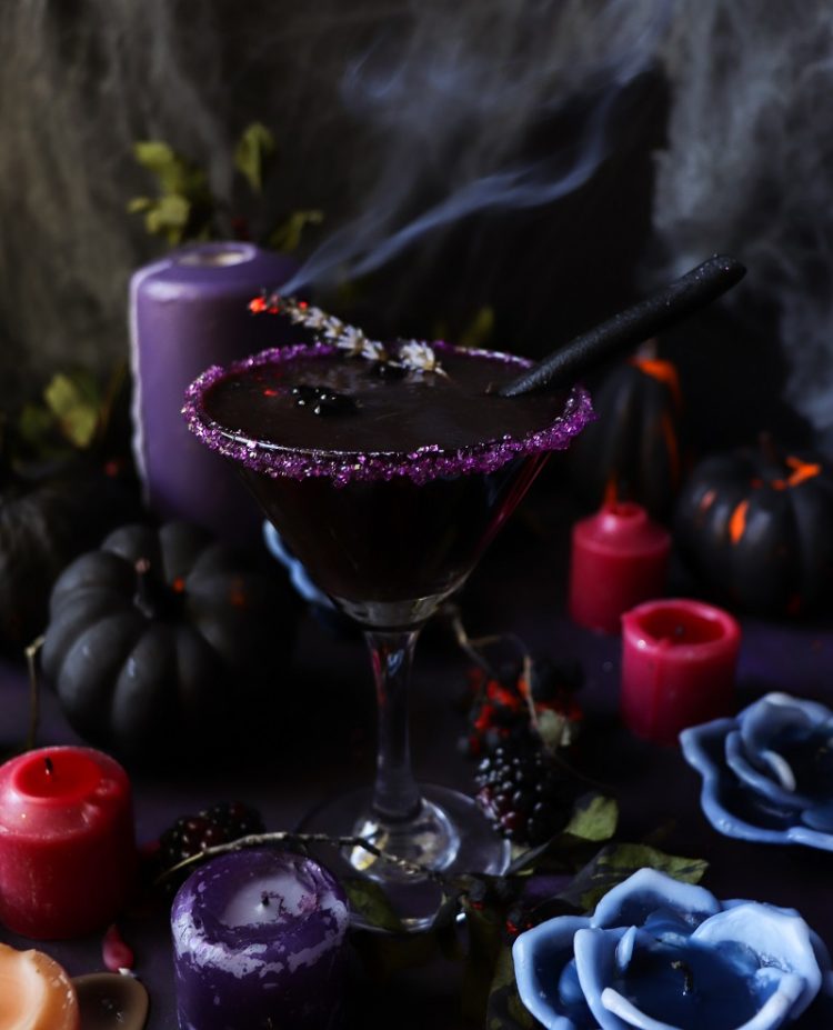 Black Licorice Cocktail - Dramatic Halloween Drink