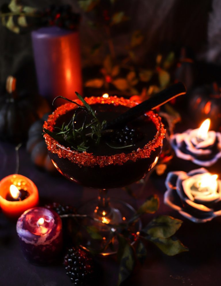 Black Licorice Cocktail - Dramatic Halloween Drink