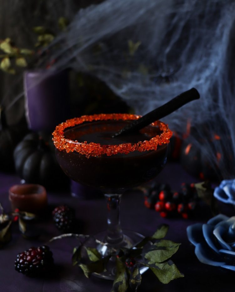 Black Licorice Cocktail - Dramatic Halloween Drink