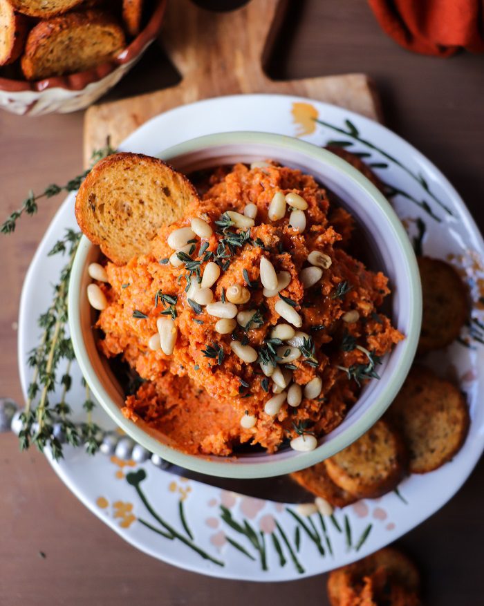 Roasted Carrot Dip (With Pine Nuts and Thyme)