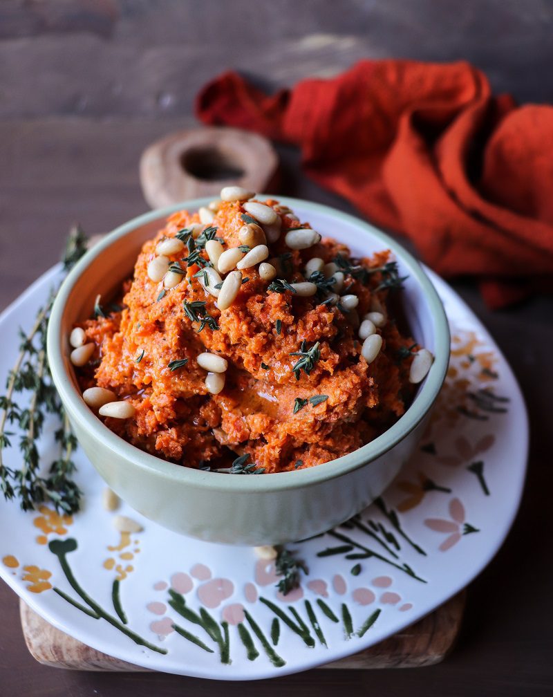Roasted Carrot Dip (With Pine Nuts and Thyme)