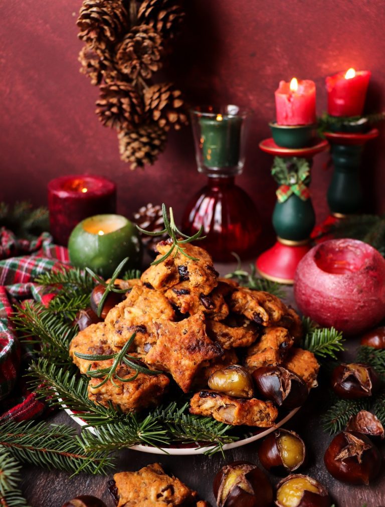 Festive Cheese and Chestnut Biscuits - Holiday Savoury Treat