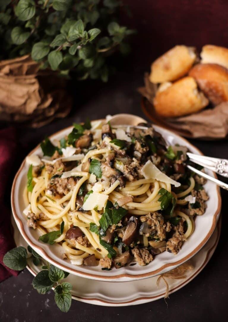 Veal and Mushroom Ragù Pasta