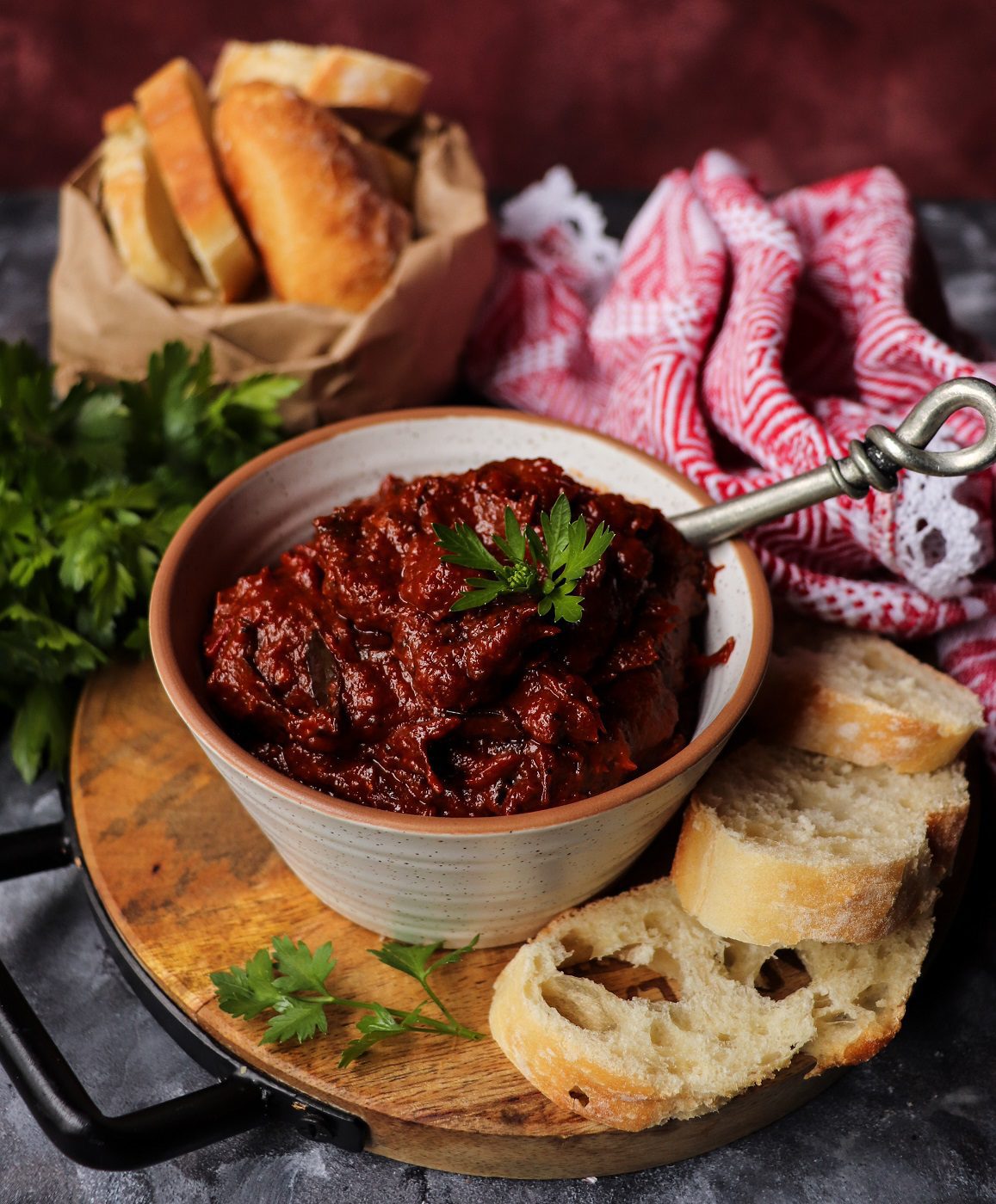 Ajvar - Balkan Roasted Red Pepper and Eggplant Spread