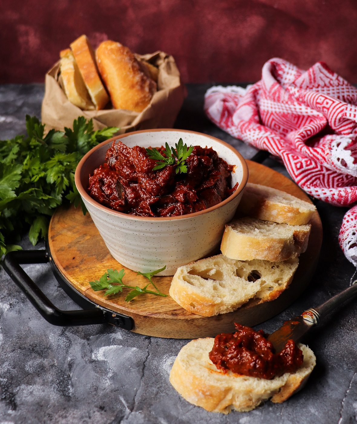 Ajvar - Balkan Roasted Red Pepper and Eggplant Spread