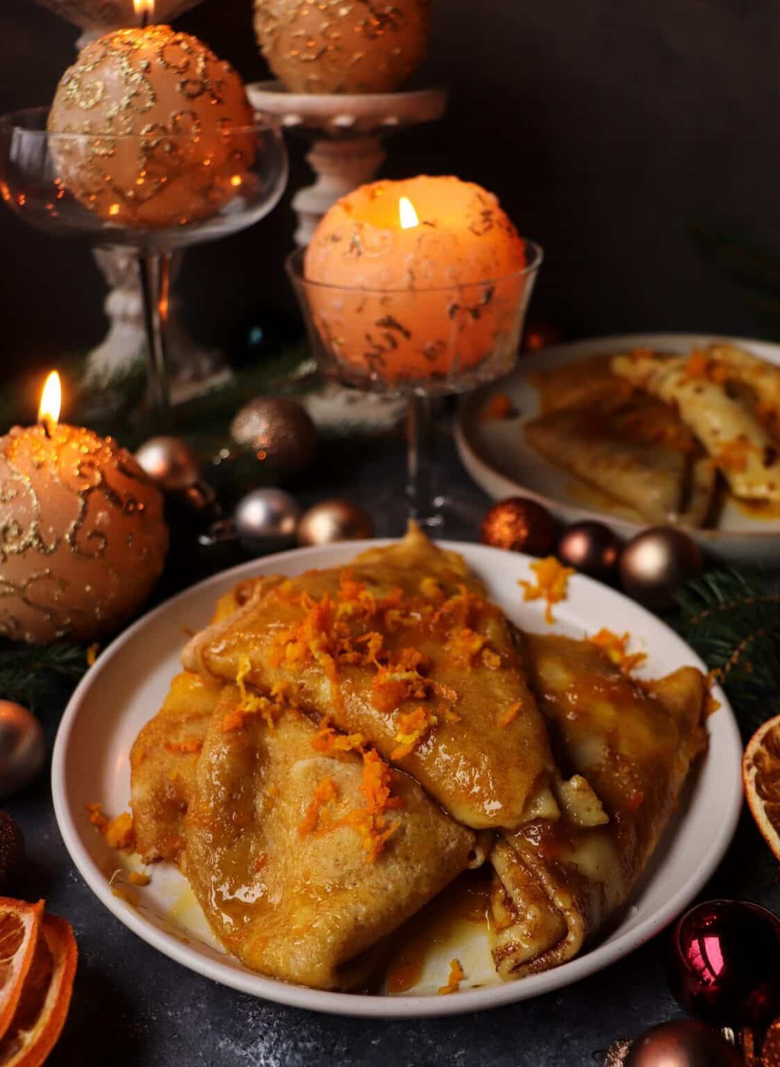 Festive Orange Liqueur Crêpes Suzette