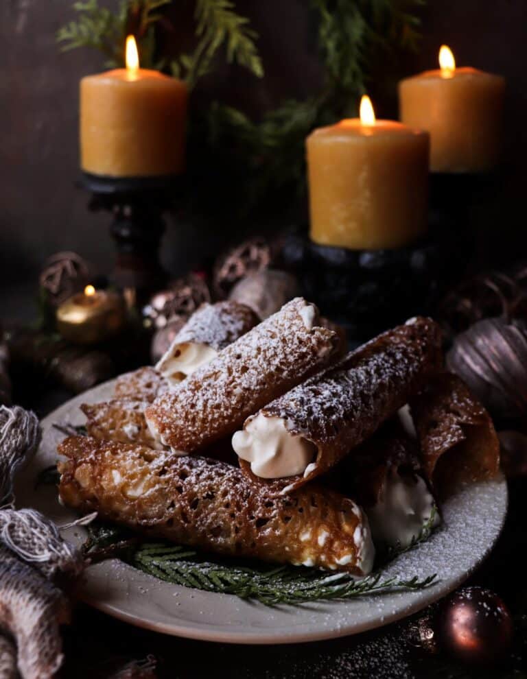 Festive Brandy Snaps with Brandy Whipped Cream