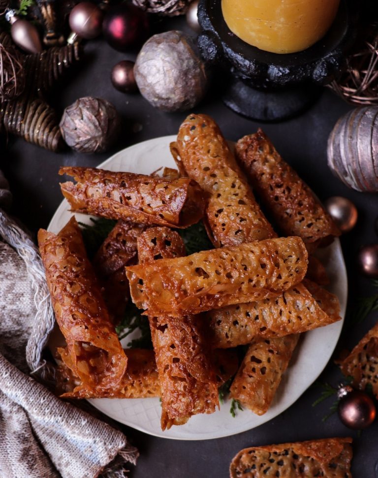 Festive Brandy Snaps with Brandy Whipped Cream