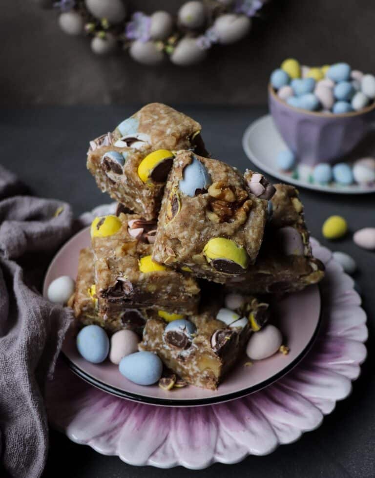 Easter Bars with Eggies (Chewy Graham Coconut Walnut Bars)