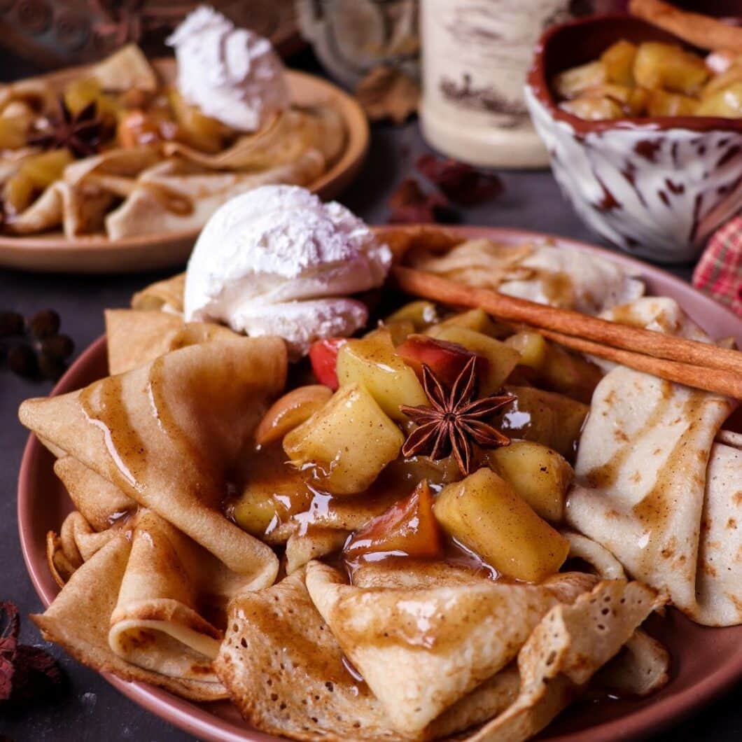 Crêpes with Spiced Maple Apple Sauce | Havoc in the Kitchen