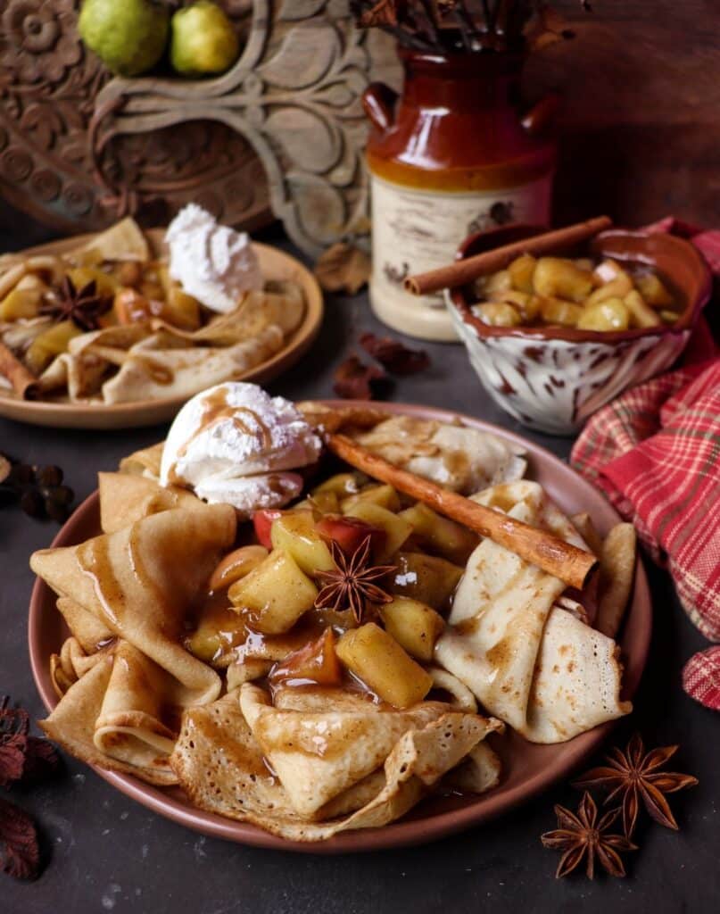 Crêpes with Spiced Maple Apple Sauce | Havoc in the Kitchen