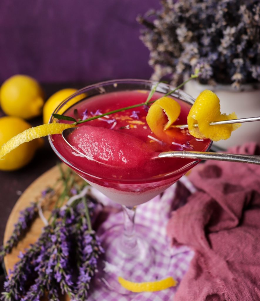 Lavender Limoncello Frozen Cocktail - Refreshing Gin Slushie