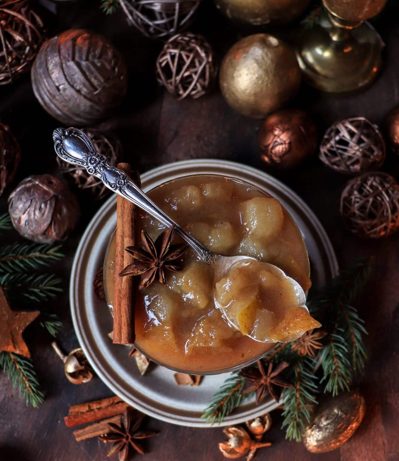 Festive Pear Brandy Jam - A Less-Sweet Holiday Recipe