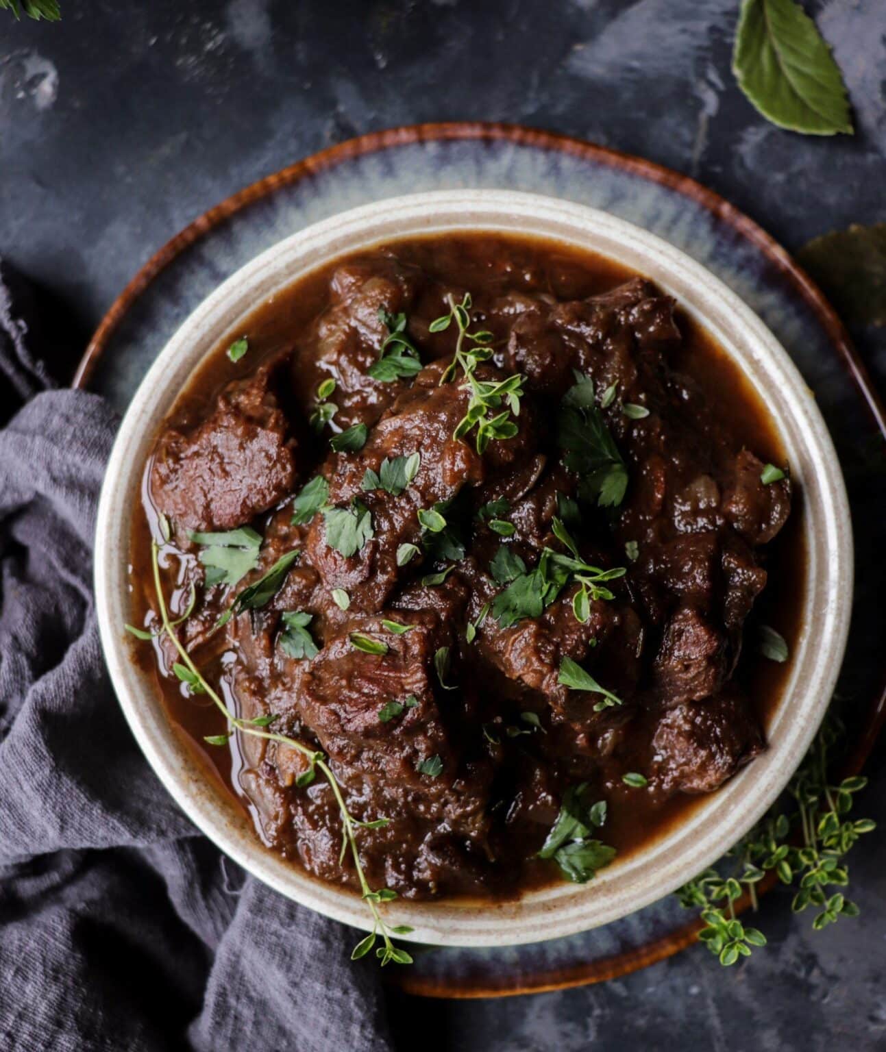 Beef Stew with Red Wine and Prunes - Rich and Comforting