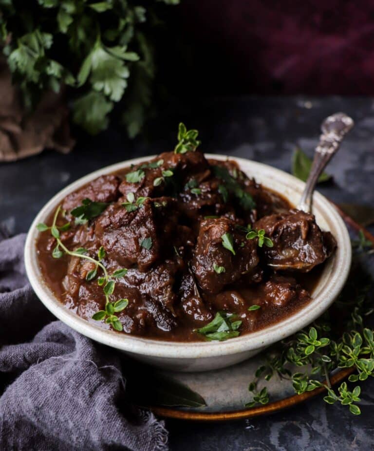 Beef Stew with Red Wine and Prunes - Rich and Comforting