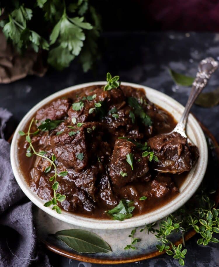 Beef Stew with Red Wine and Prunes - Rich and Comforting