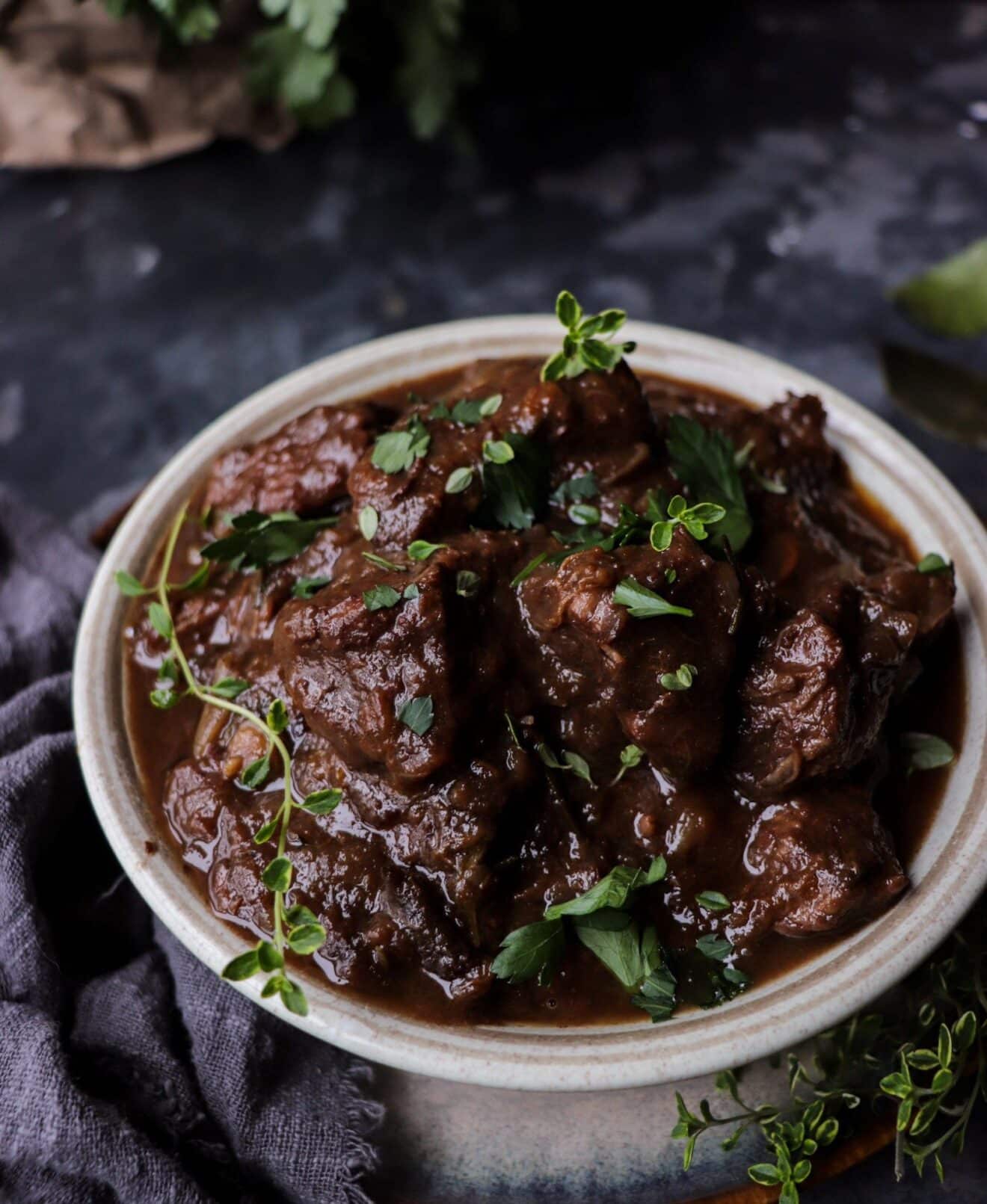 Beef Stew with Red Wine and Prunes - Rich and Comforting