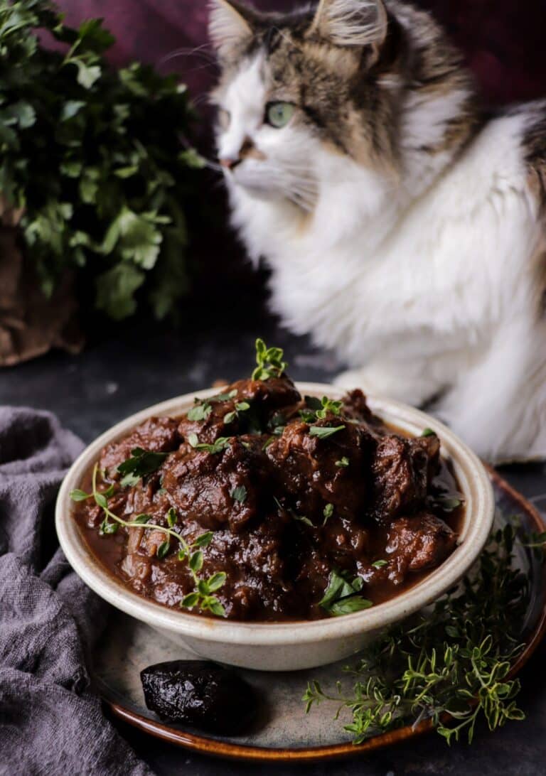 Beef Stew with Red Wine and Prunes - Rich and Comforting