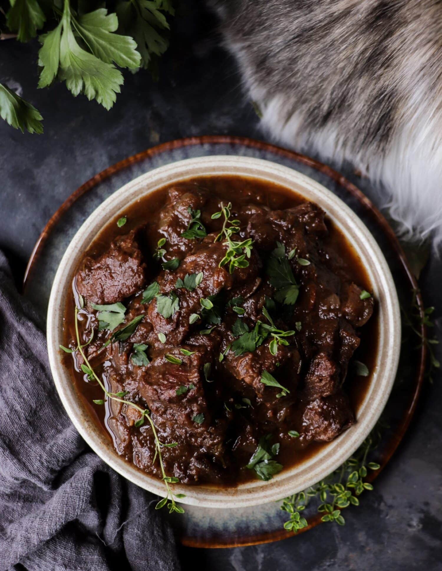 Beef Stew with Red Wine and Prunes - Rich and Comforting