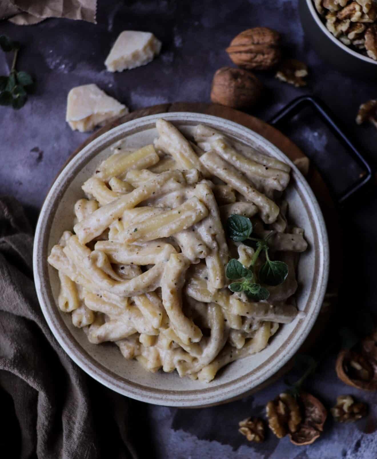 Ligurian Walnut Pesto Pasta with Traditional Italian Walnut Sauce