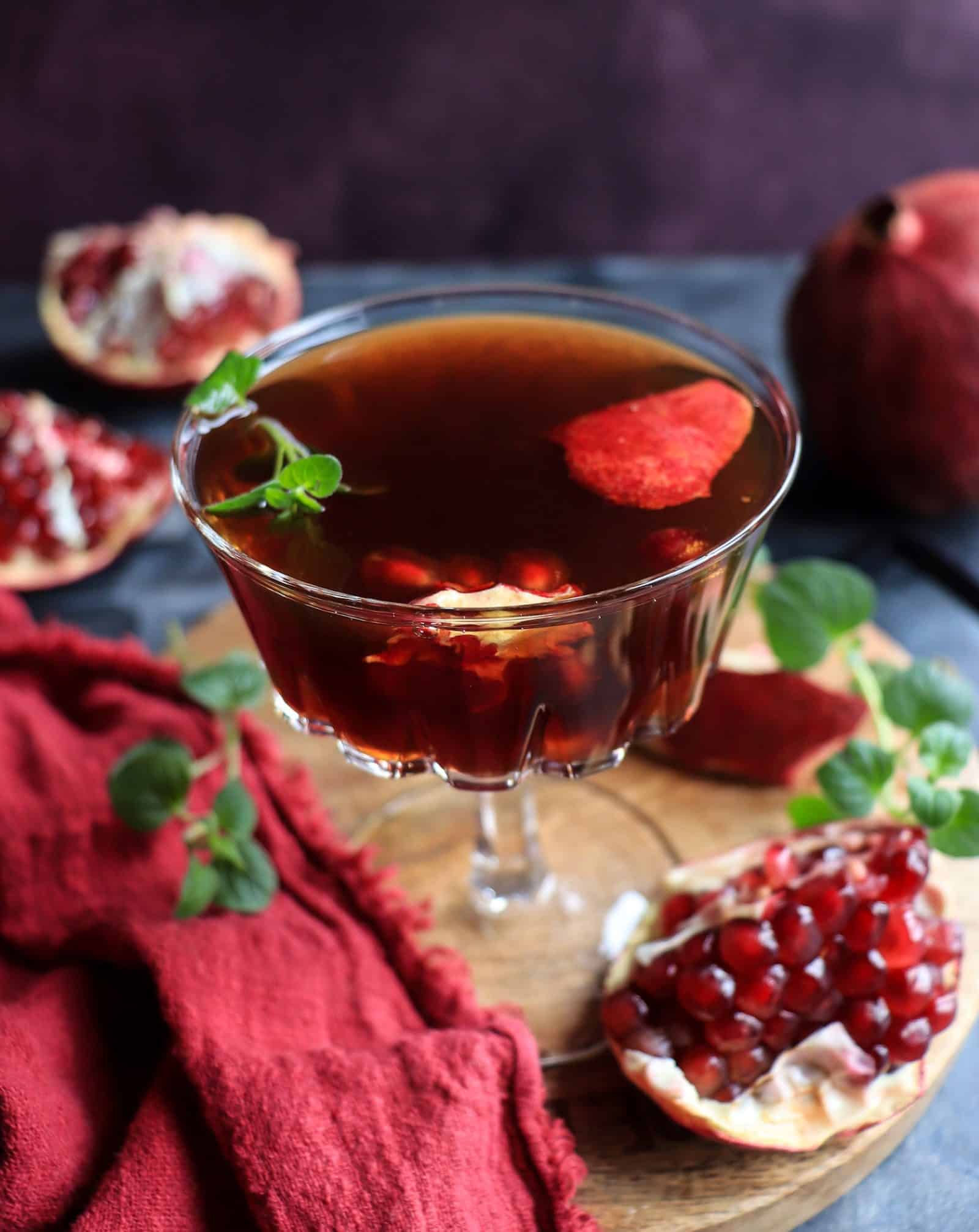 Pomegranate Brandy Cocktail (Pomegranate Molasses Martini)