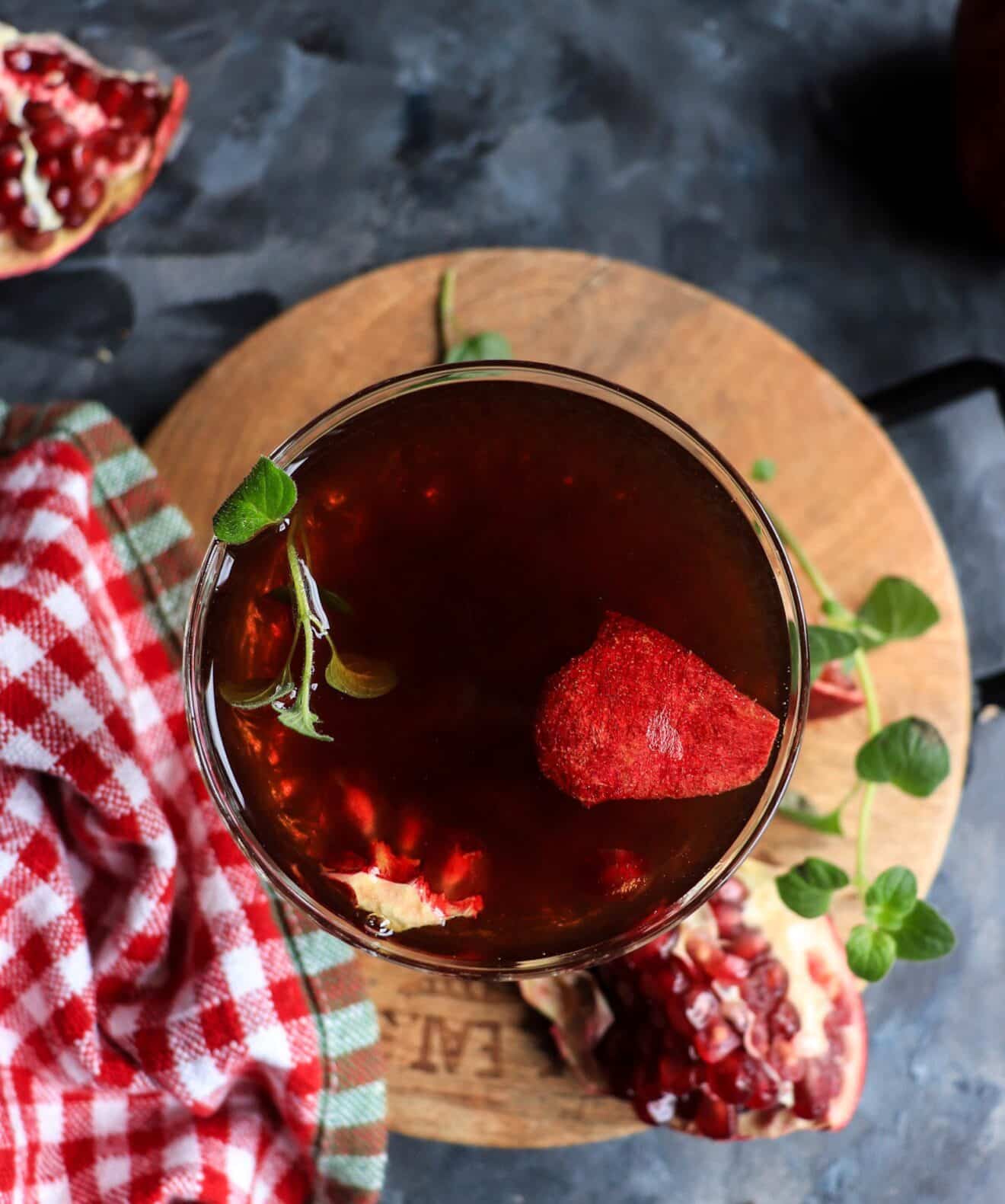 Pomegranate Brandy Cocktail (Pomegranate Molasses Martini)