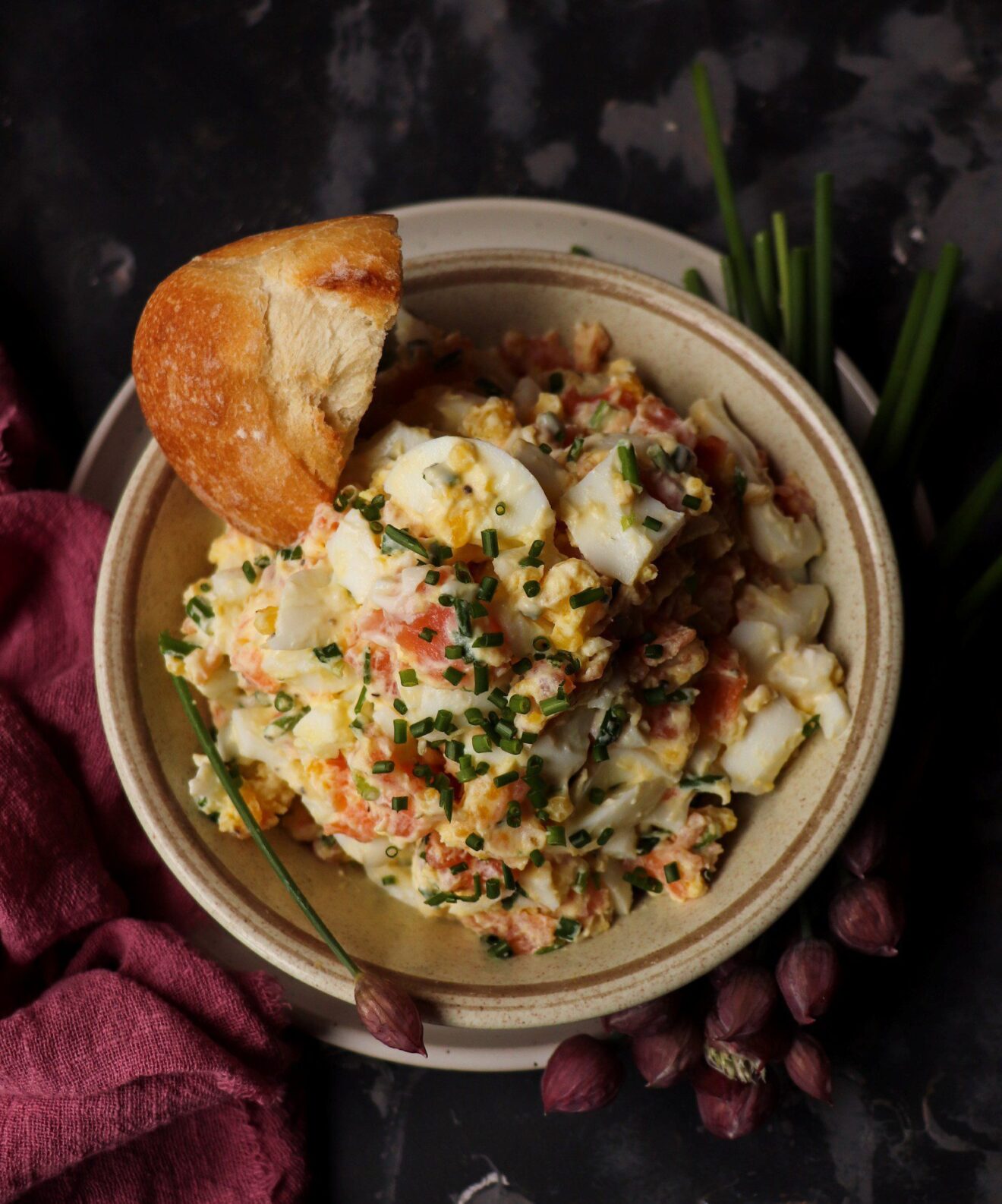 Smoked Salmon Egg Salad with Yogurt and Fresh Herbs