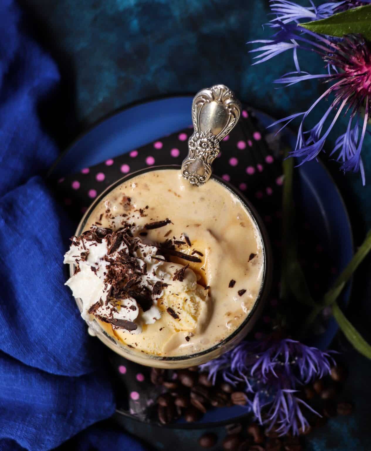 Irish Cream Iced Coffee with Vanilla Ice Cream