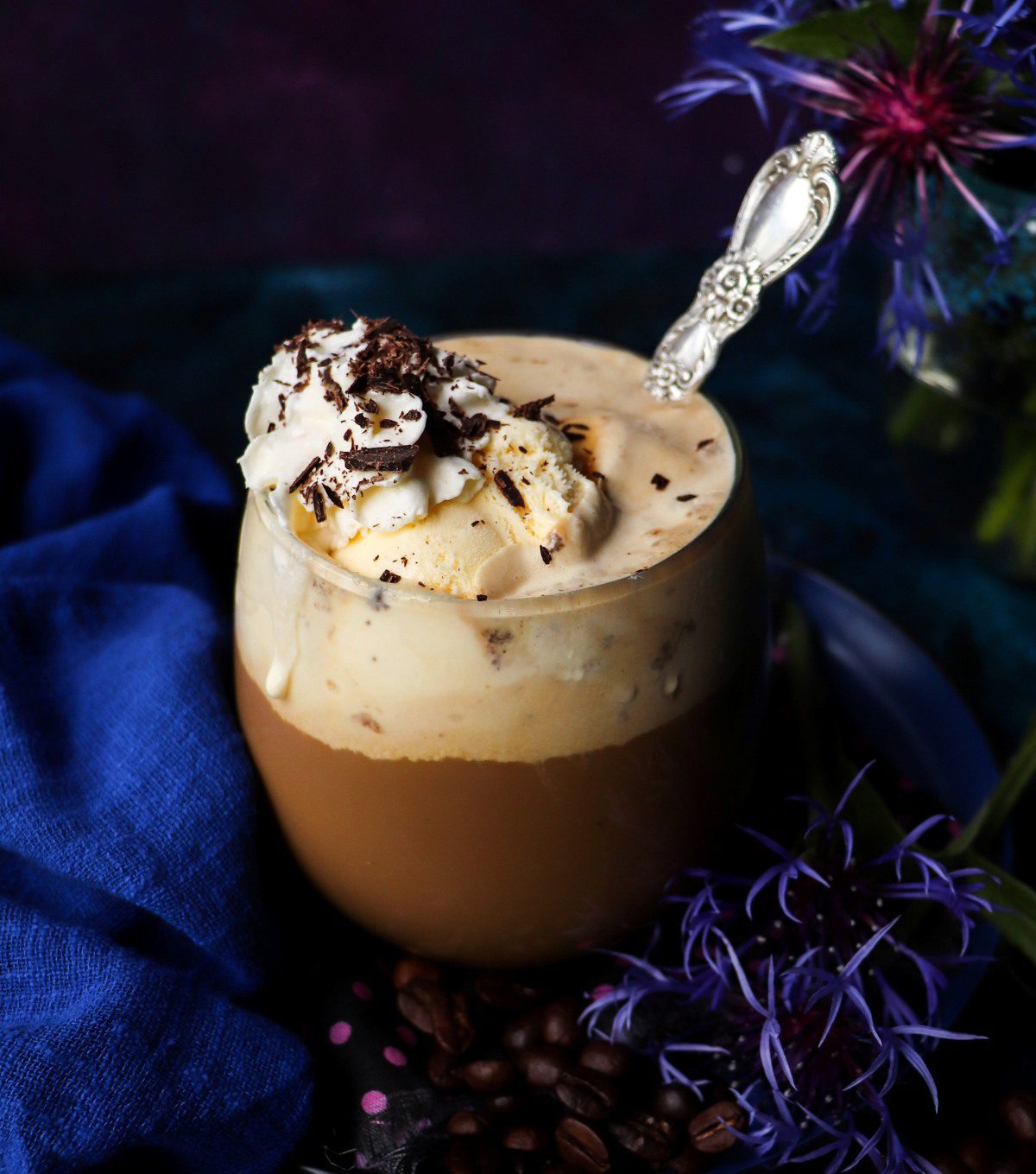 Irish Cream Iced Coffee with Vanilla Ice Cream