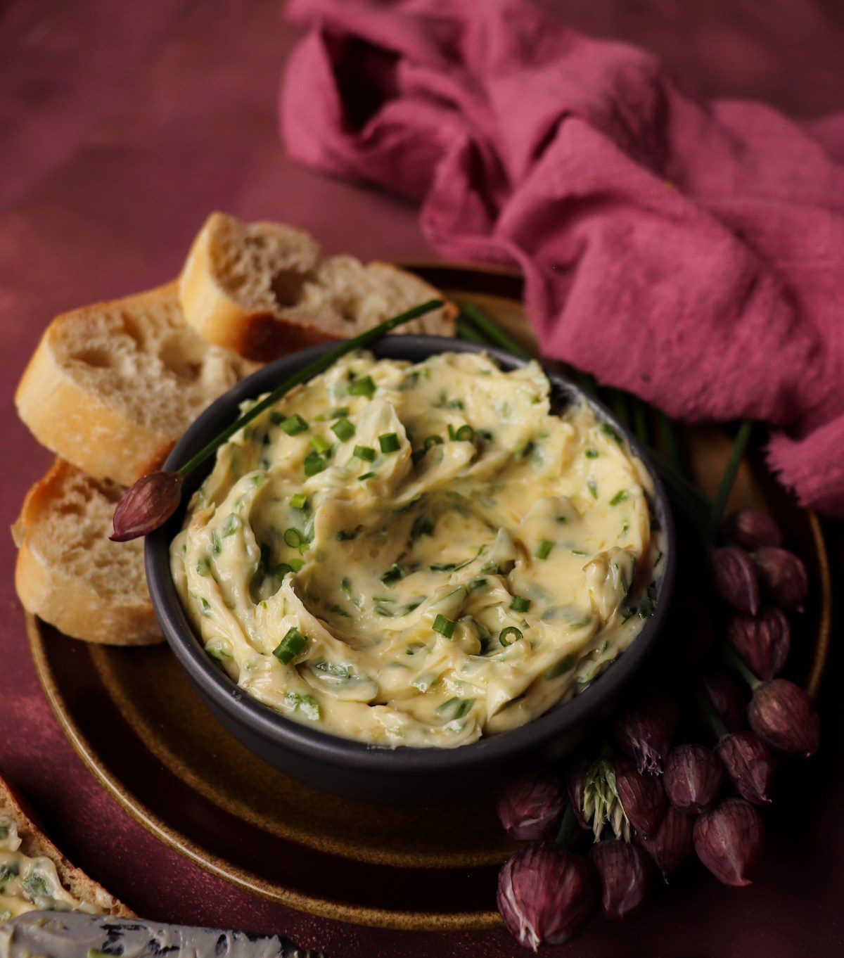 Roasted Garlic Chive Compound Butter Recipe