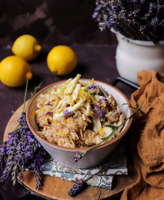 Lavender Lemon Oatmeal Recipe with White Chocolate
