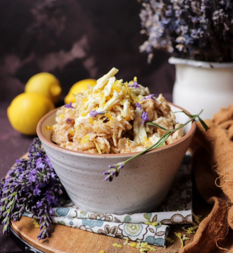Lavender Lemon Oatmeal Recipe with White Chocolate