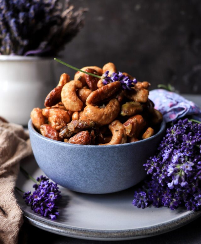 Maple Candied Nuts with Lavender - Easy Stovetop Sweet Snack