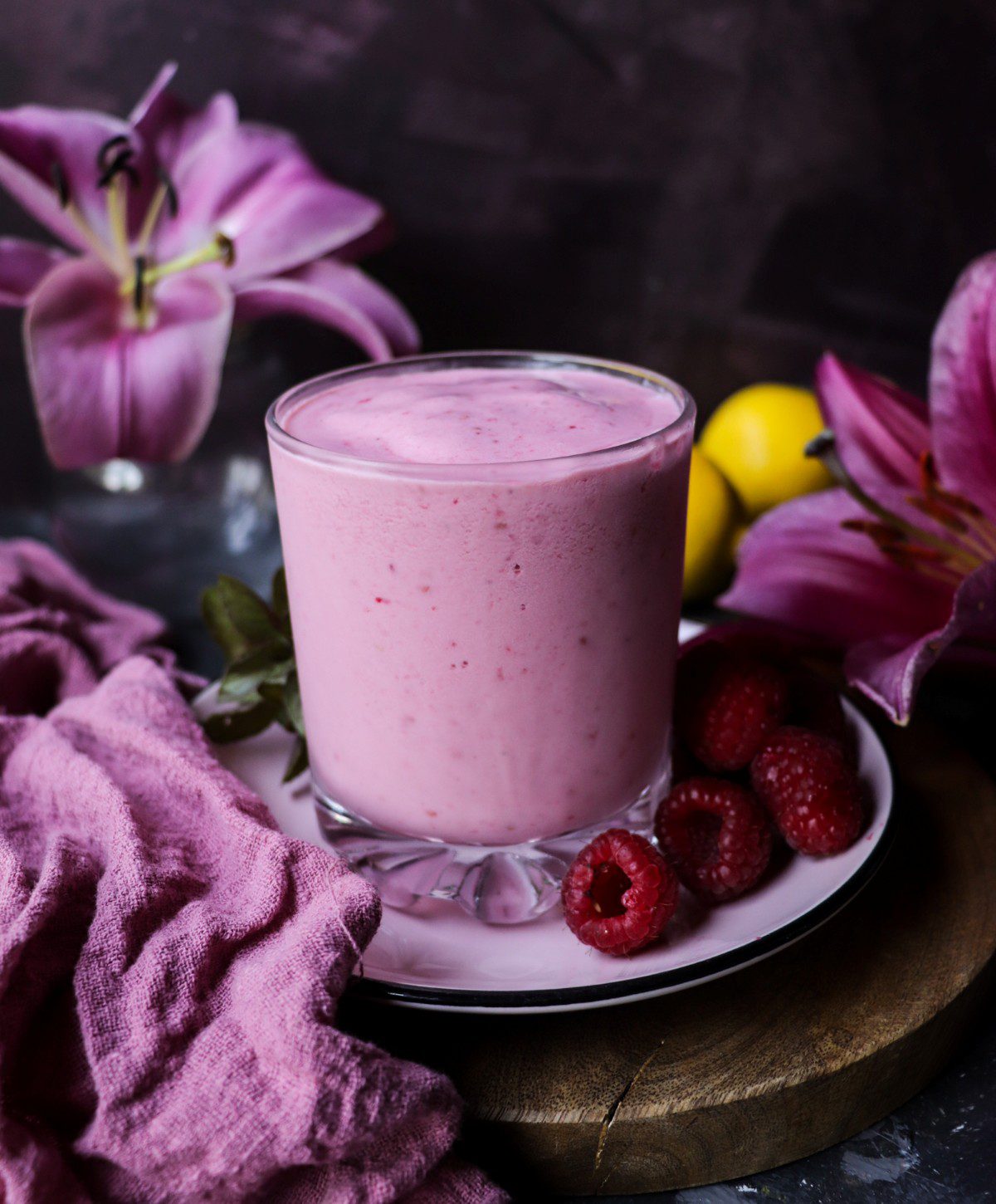 Boozy Lemon Raspberry Milkshake with Limoncello