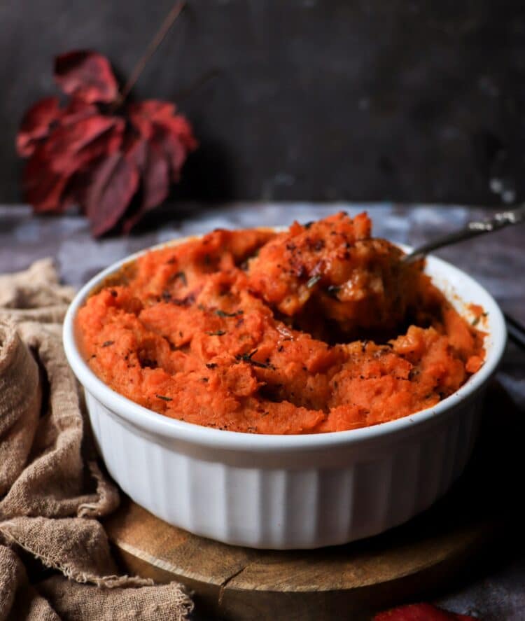 Savoury Mashed Sweet Potatoes Bake