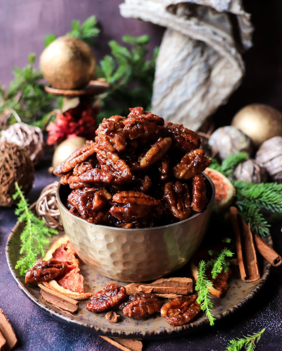 Festive Toffee Orange Brandy Pecans - Easy Stovetop Recipe for the Holidays