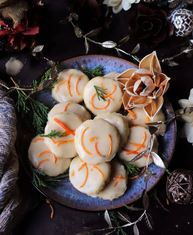 Clementine Shortbread Cookies with Brandy Glaze