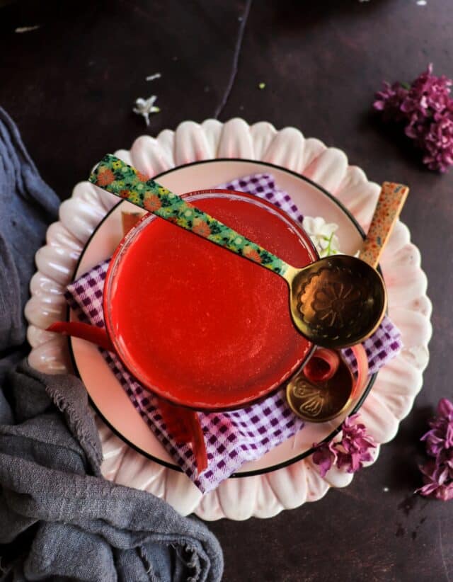 How to Make Rhubarb Syrup (Less Sweet, Perfect for Cocktails)