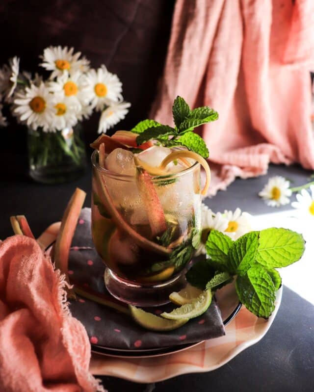 Rhubarb Mint Cooler - A Refreshing Sparkling Summer Drink