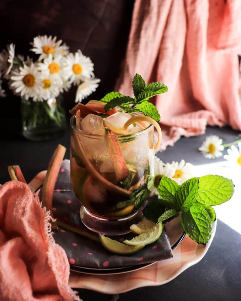 Rhubarb Mint Cooler - A Refreshing Sparkling Summer Drink